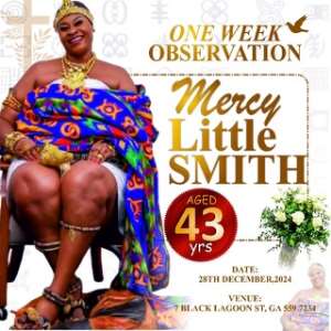 One-Week Observation announced for Actress Mercy Little Smith