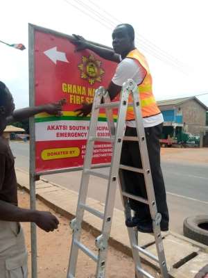 V/R: Engineer Justice Hagan donates to Akatsi fire fighters