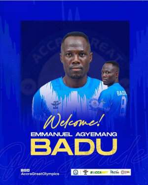 Great Olympics unveils ex-Black Stars midfielder Emmanuel Agyemnag-Badu