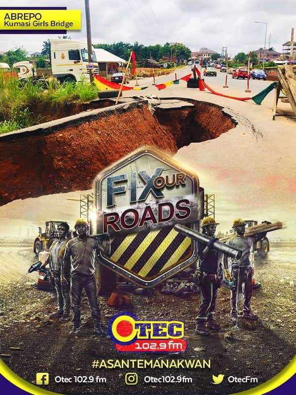 OTEC FM In Kumasi Begins “Operation Fix Our Roads’ Campaign