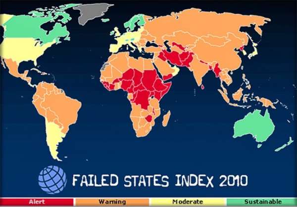 Sixty Most Failed States of the World.