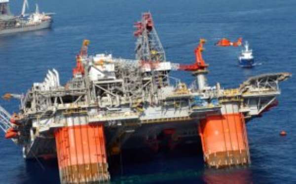Sinking Oil Rig Evacuated