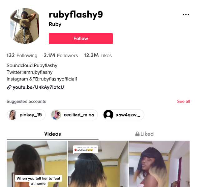 Ruby Flashy becomes first Ghanaian influencer to hit 2m followers on TikTok