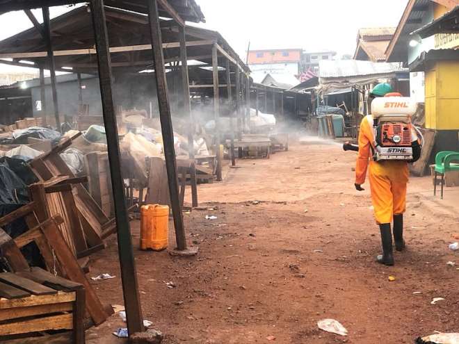 Disinfection Exercise: Techiman Market Manager Praises Govt, Zoomlion