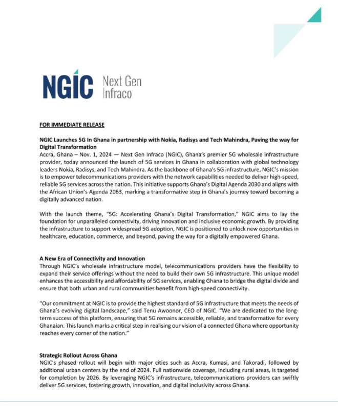 Ghana to be fully 5G network connected by 2026 — Next Gen Infraco