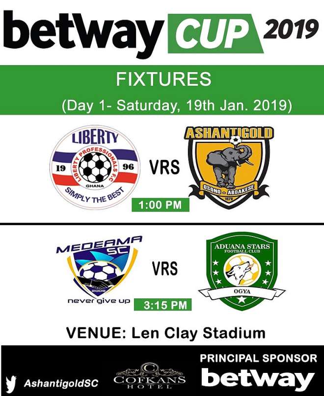 Draw Finalized Ahead Of Betway Cup In Obuasi This Weekend