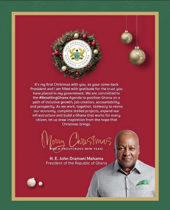 Let’s draw inspiration from the hope Christmas brings — Mahama to Ghanaians