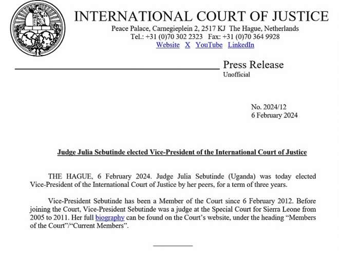 Ugandan judge Julia Sebutinde elected first African female Vice ...
