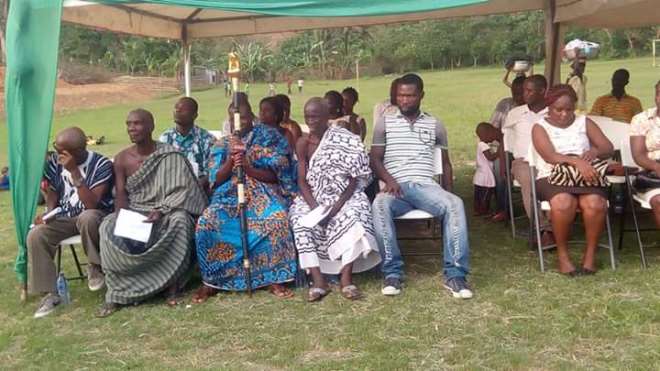 Ellembelle DCE cuts sod for construction of 12-unit classroom block for ...