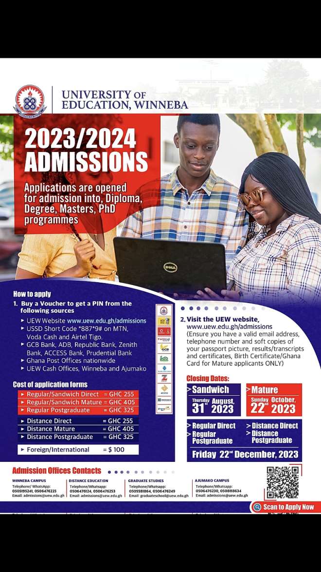 UEW open admissions for 2023/2024 academic year