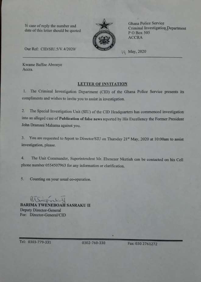 CID Invites Abronye DC For Accusing Mahama Of Murder