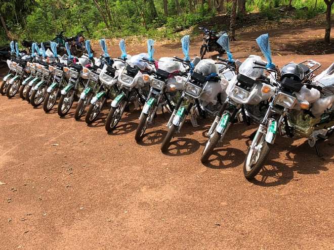 MP for Salaga South donates 15 motorbikes to the Konkomba Ward