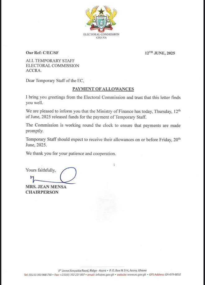 Temporary staff to receive 2024 election allowance by June 20 — EC