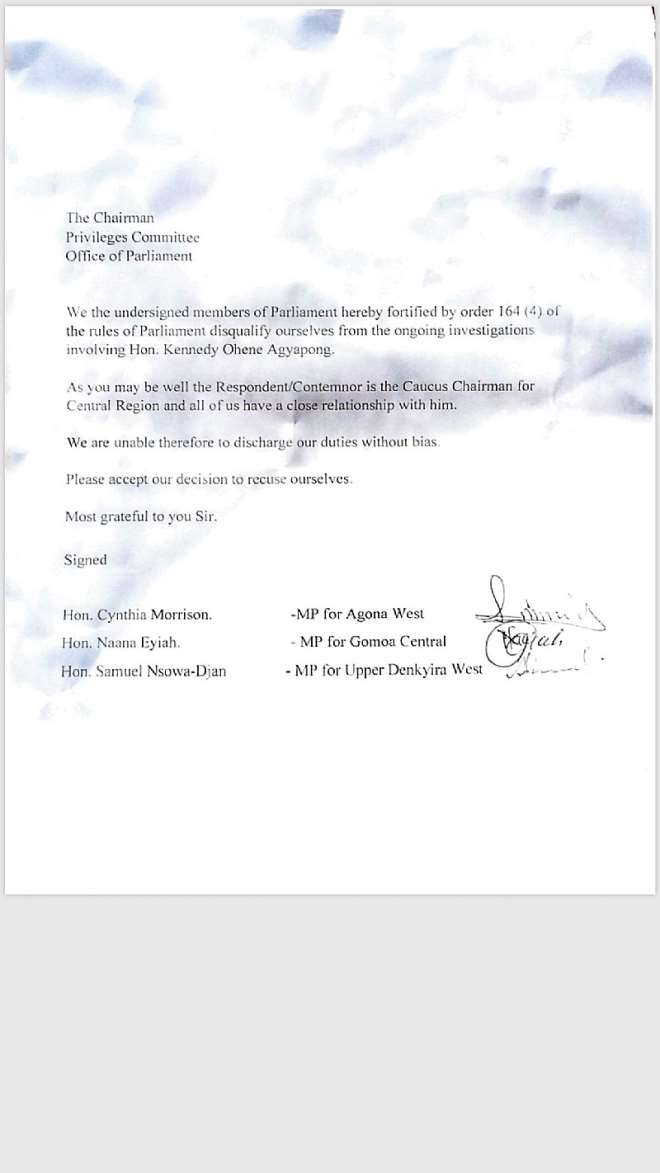 In the Matter of Ken Agyepong’s Breach of Privilege, Order 164 (4 ...