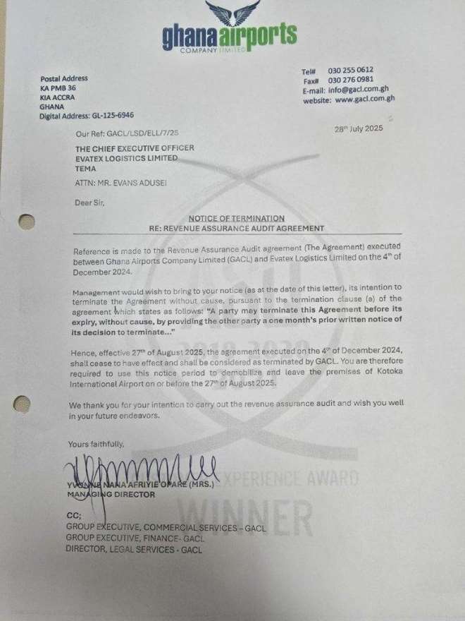 GACL terminates Evatex contract at centre of OSP probe involving Adom ...