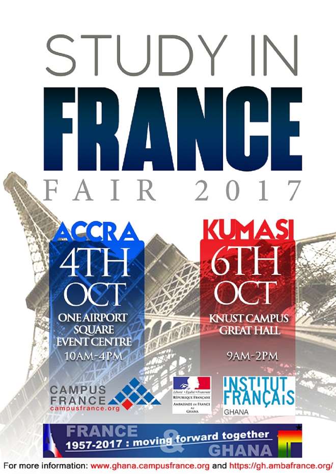Study In France Fair 2017 To Be Held In Accra And Kumasi In October 2017