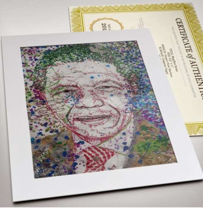 Art Tribute to Nelson Mandela By Young Female Visual Artist Nile Livingston