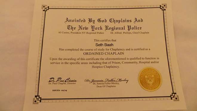 Rev. Seth Baah Honoured