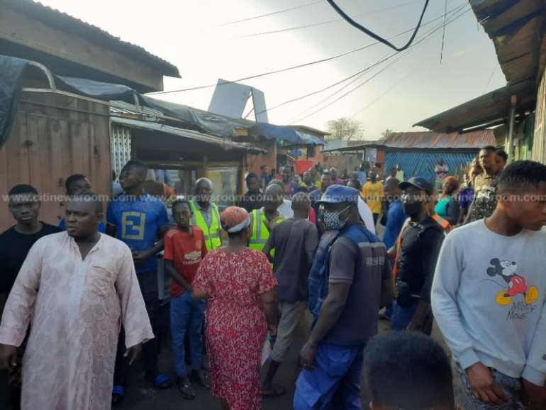 Structures demolished to create access to Kasoa old market