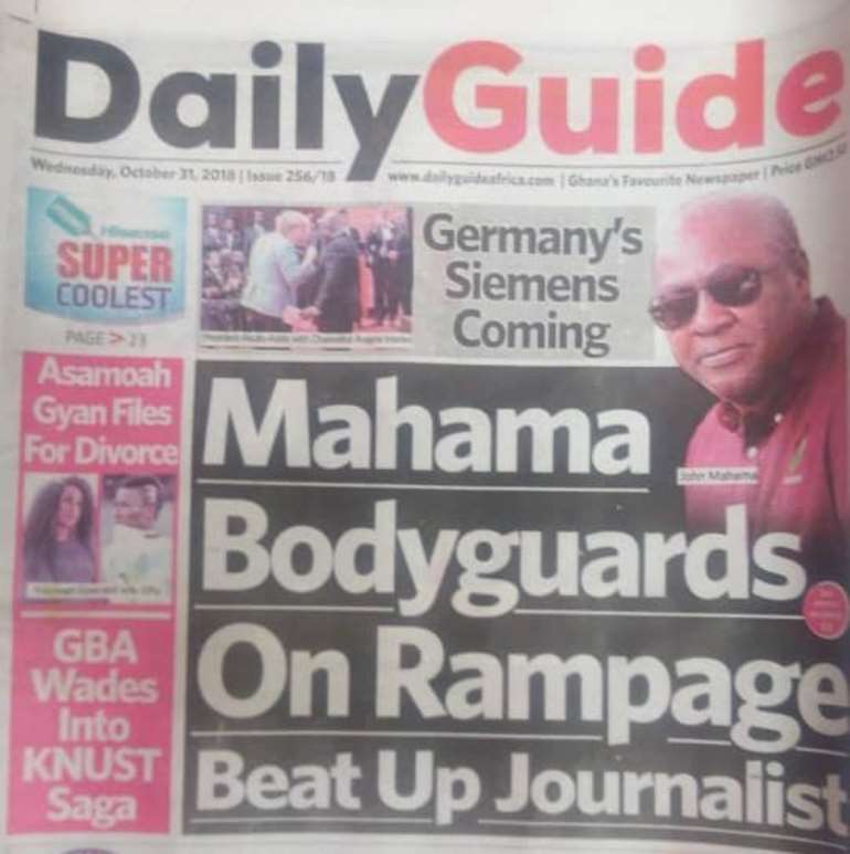 Major Headlines From Today's Papers