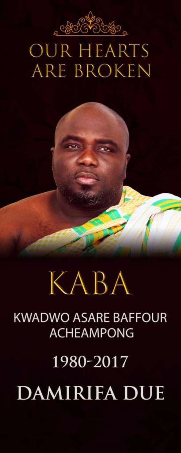In Loving Memory Of The Late KABA....Book Of Condolence Opened
