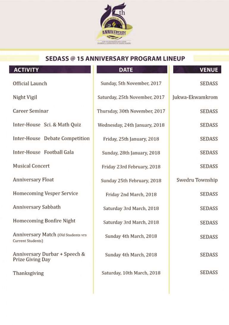 Humble Sedass Launches 15th Anniversary Celebration