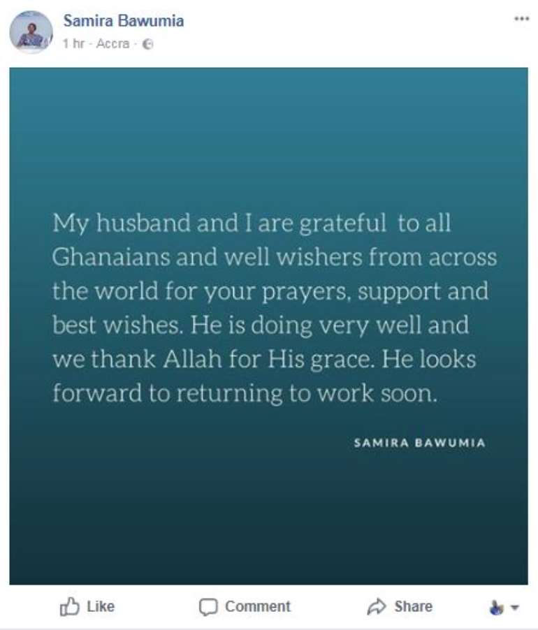 Second Lady Samira Reveals Bawumia Will Resume Work Soon