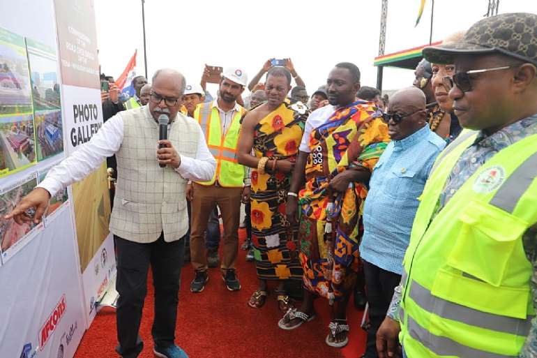 Akufo-Addo commissions road bridge at Afienya