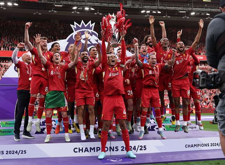 Liverpool lift Premier League trophy in front of joyous fans at Anfield ...
