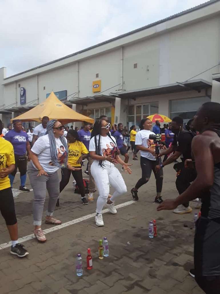 PHOTOS: Mona4Real linked up with Ghana Union of DJs to keep fit