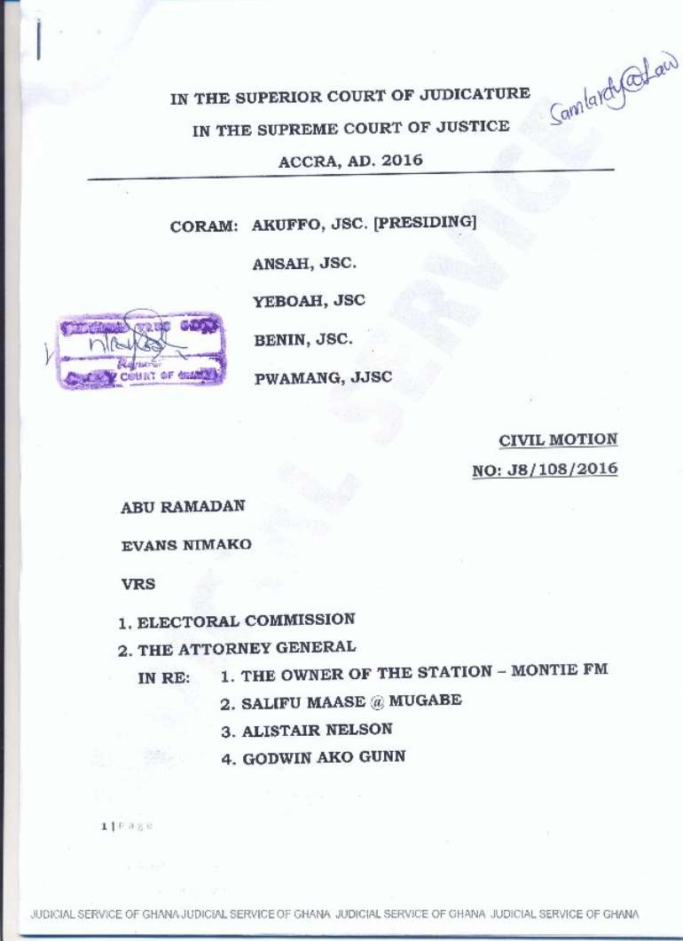 Copy of the Supreme Court Judgement On ‘Montie Three’