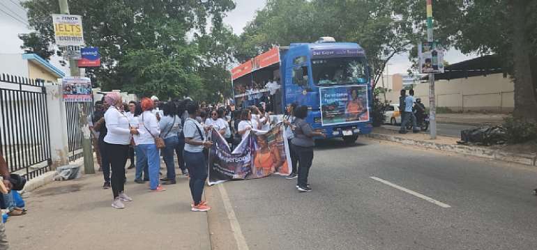 SSNIT Ladies storm streets of Accra Central to promote SEED