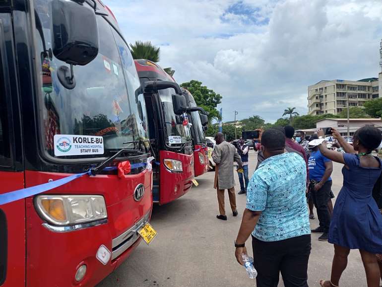 Korle-Bu staff get bus shuttle service after 99 years