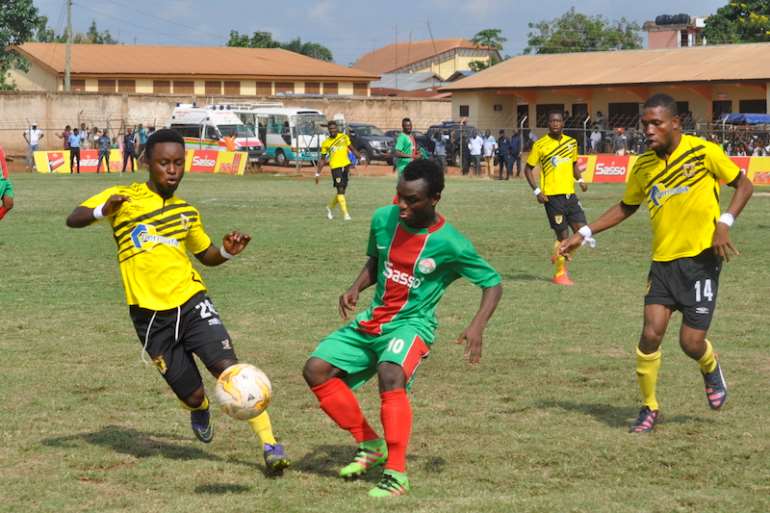 Photos: Techiman City draw 1-1 with AshantiGold to maintain unbeaten ...