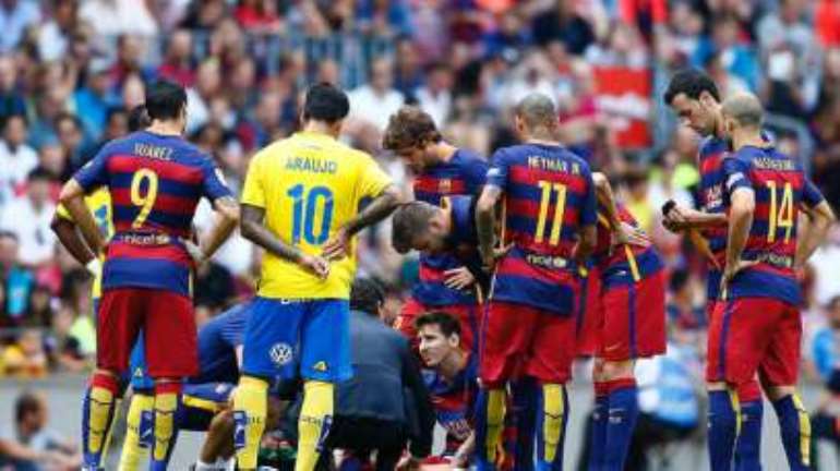 Injured: Lionel Messi taken to hospital after suffering knee injury