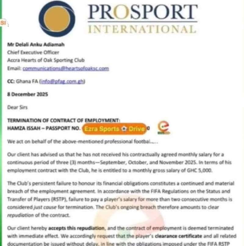 Hearts of Oak forward Hamza Issah seeks contract termination over ...