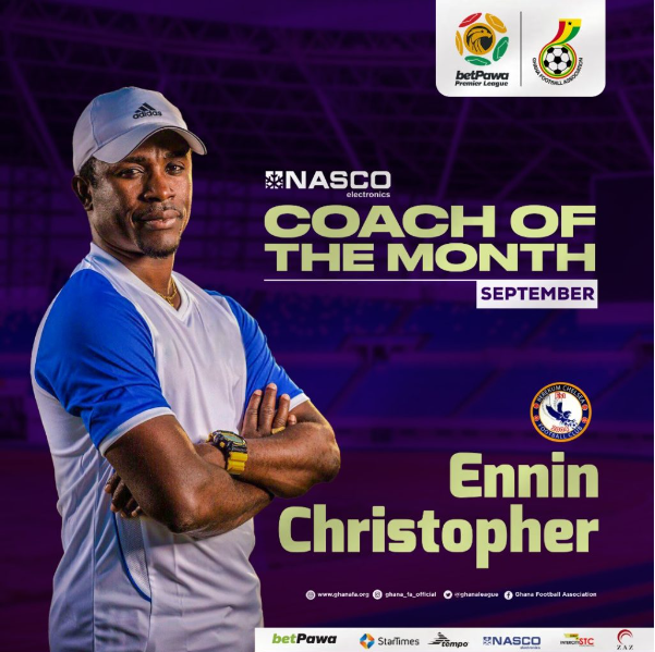 2022/23 GHPL: Christopher Ennin named coach of the Month for September