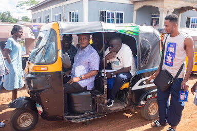 NPP Chairman Stephen Ayensu Ntim engages Okada riders in Domaa East