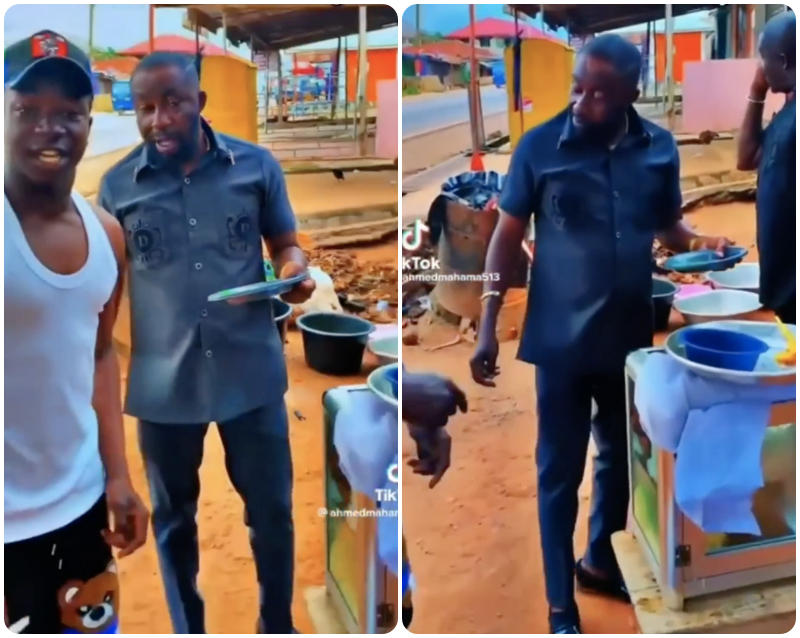 Shocking video of Osei Kwame Despite eating by the roadside goes viral