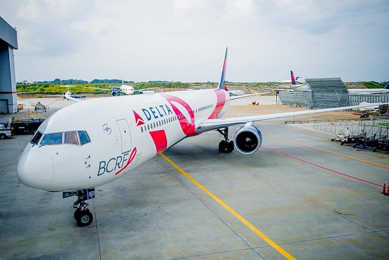 Delta’s Pink Plane in the skies for Breast Cancer Awareness Month