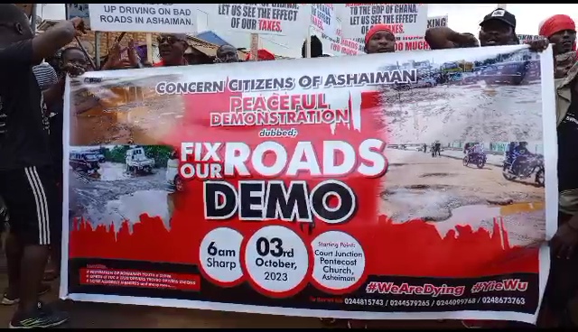 'Fix Our Roads' demonstration hit Ashaiman