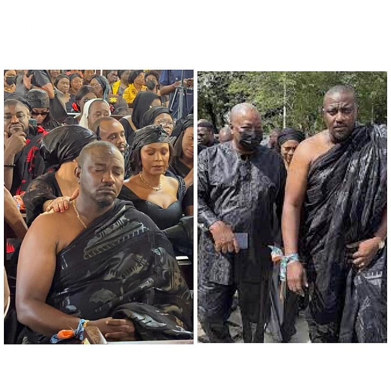 Mahama, other prominent figures attend John Dumelo’s mother’s funeral