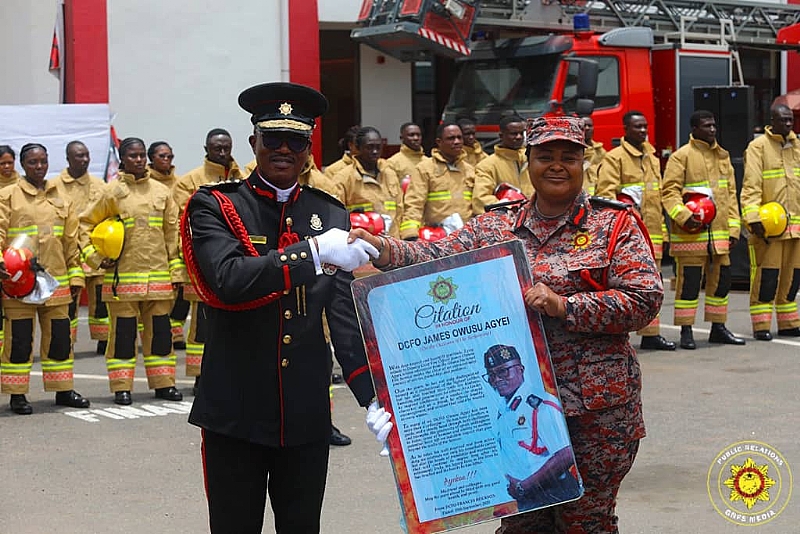 GNFS holds farewell parade for DCFO James Owusu Agyei