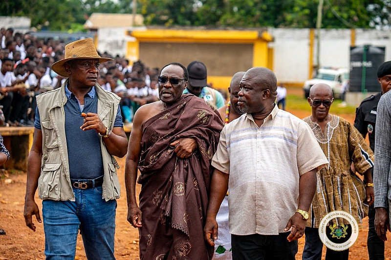 Military recruitment: Togbe Afede, other officials observe exercise in Ho