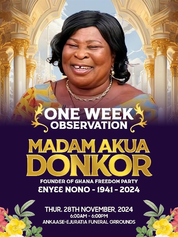 Akua Donkor's one-week observation slated for November 28