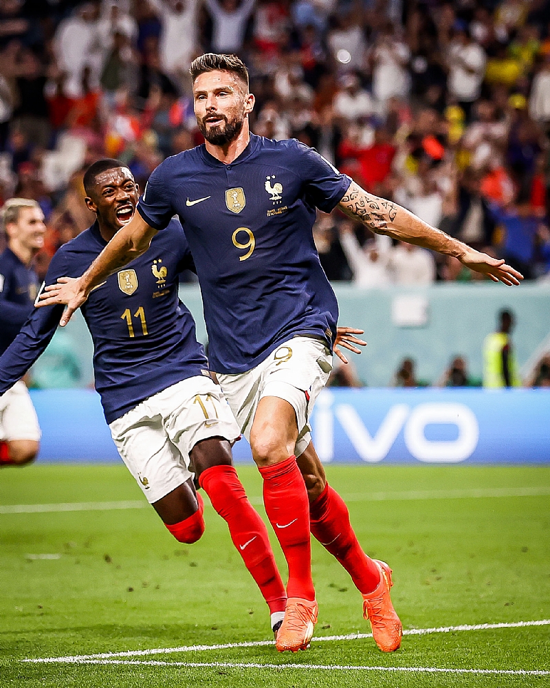 2022 World Cup: Giroud nets record-equaling brace to lead France to 4-1 ...