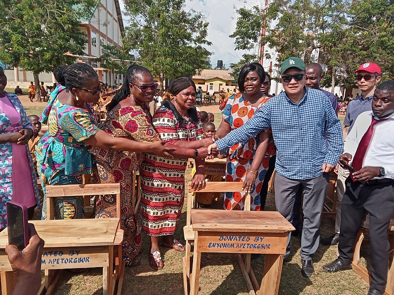 Enyonam Apetorgbor donates 630 mono desks to schools in Keta