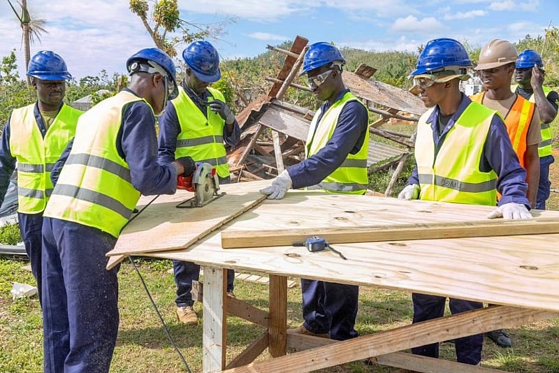GAF engineers engage in reconstruction works in Jamaica