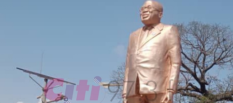 Akufo-Addo unveils statue of himself at Effia-Nkwanta Hospital