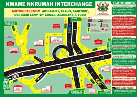 Kwame Nkrumah Interchange to be opened to traffic Monday